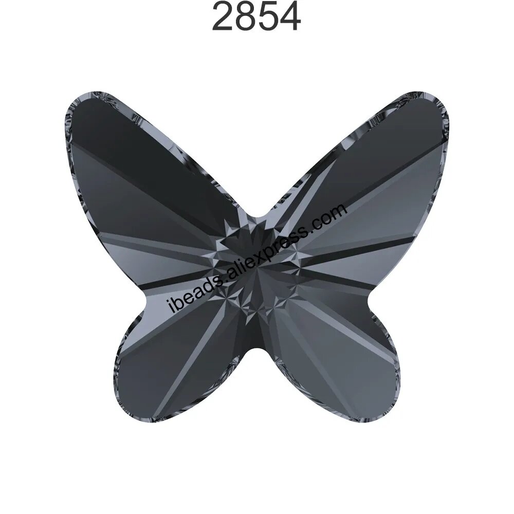 Кристалл Swarovski бабочка 2854, черный, 8 мм