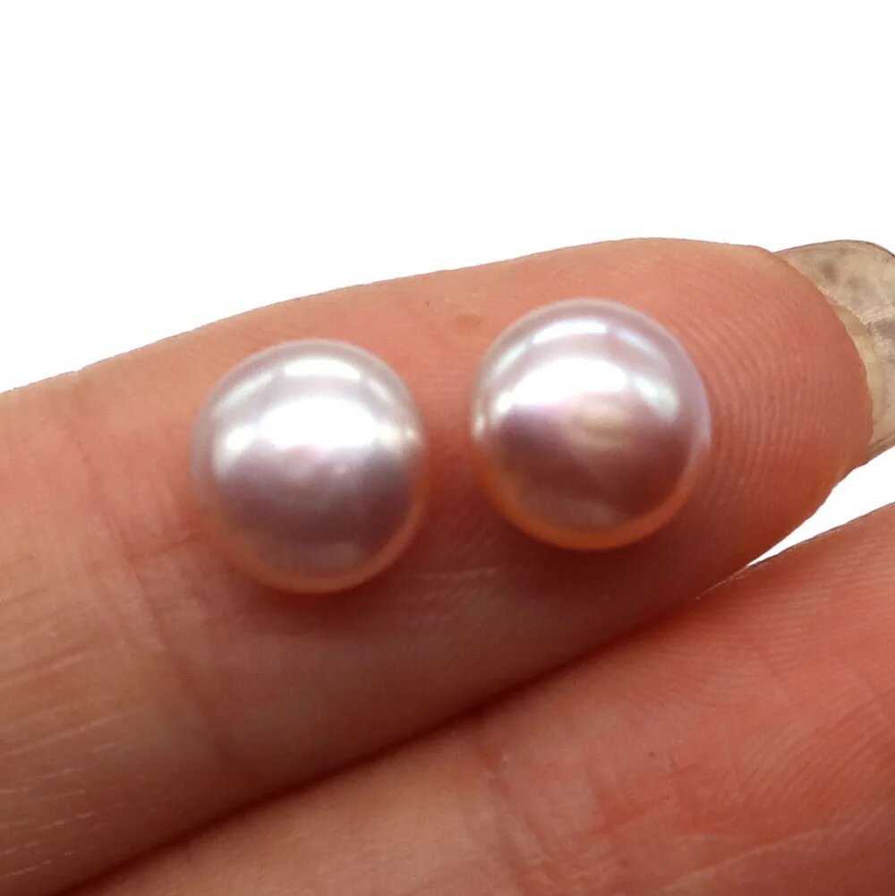 Натуральный пресноводный жемчуг форма хлеба 1 пара 2.5-3mm, фиолетовый