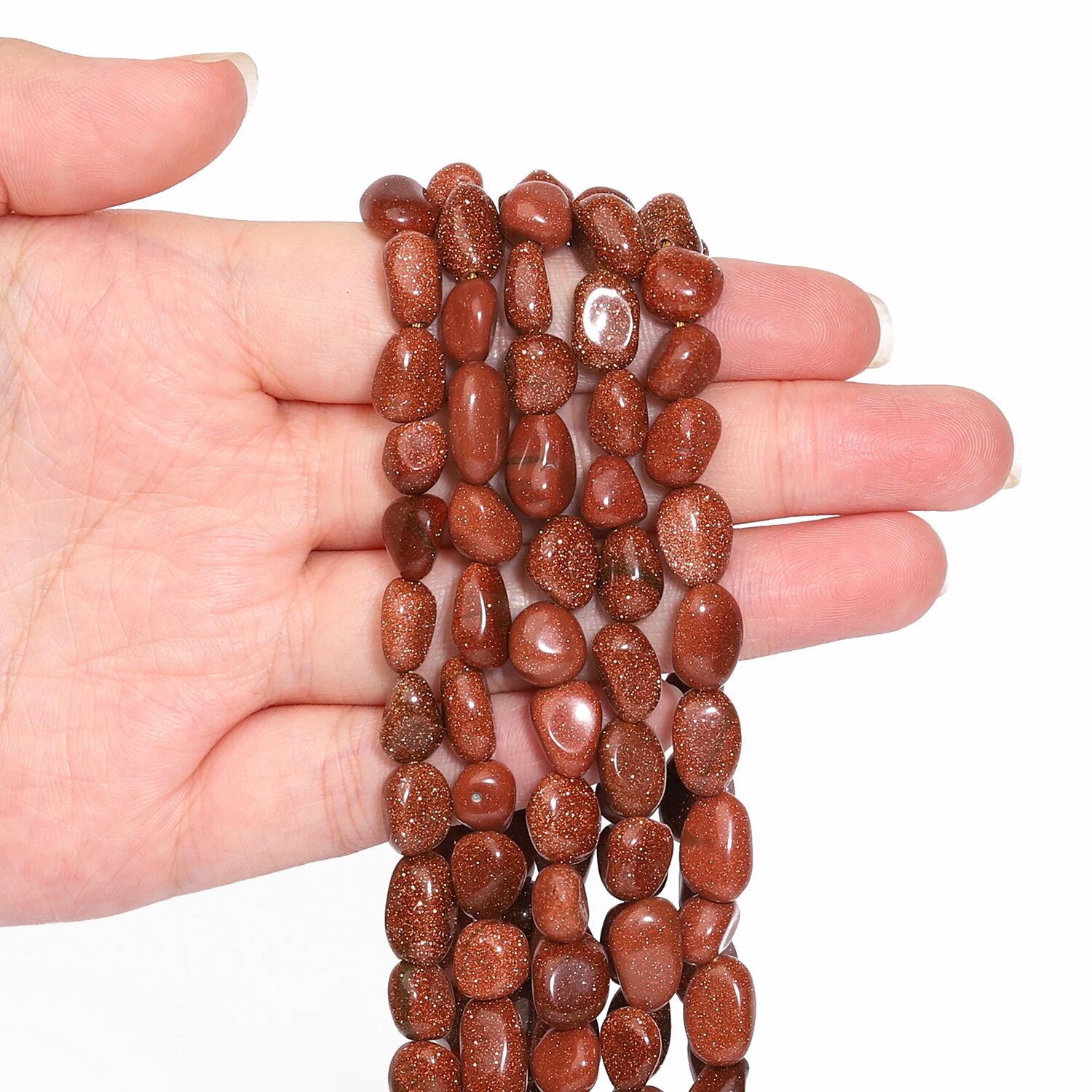 Натуральные бусины аметист лабрадорит лазурит xilitata 8-10 мм Коричневый, Gold sand