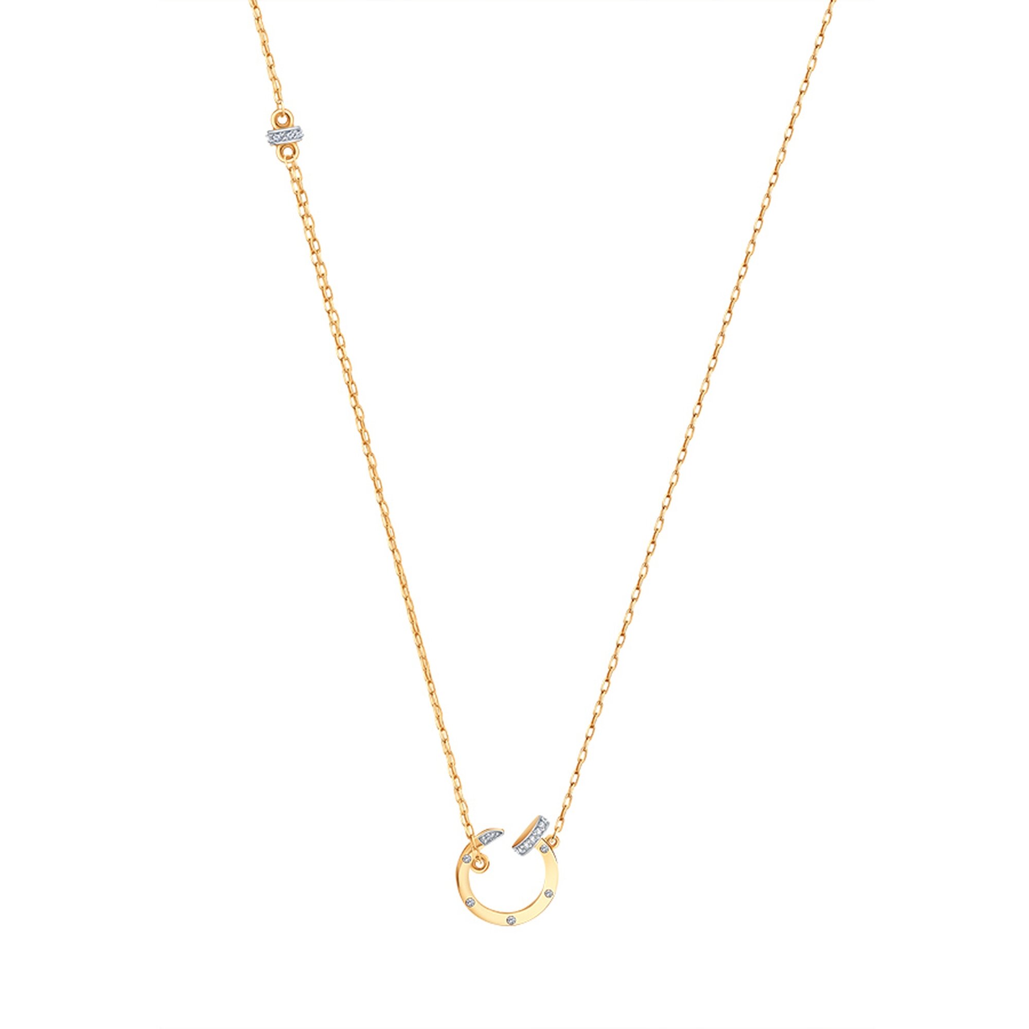 Колье, красное золото, 585 проба, фианит