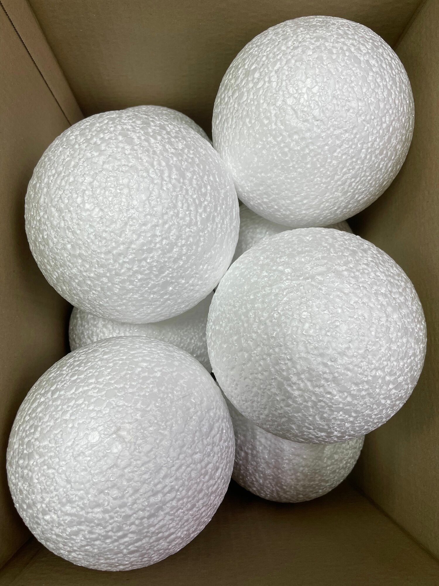 Шар из пенопласта 15см, 8шт / Заготовка из пенопласта для рукоделия