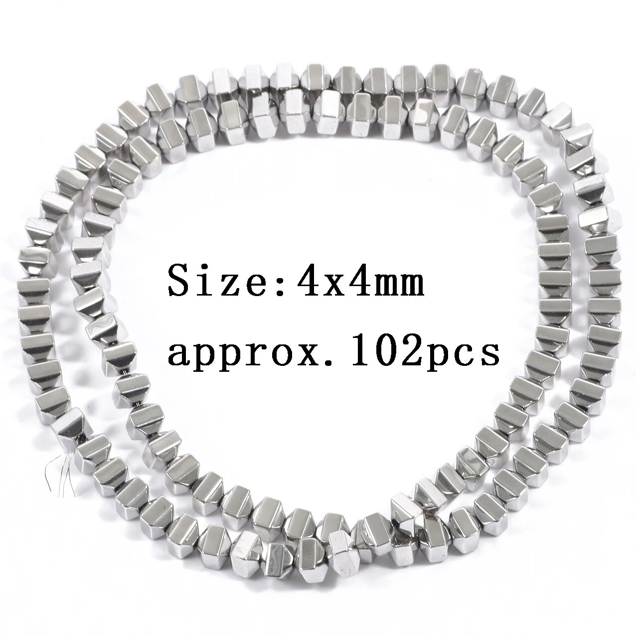 Гематитовые бусины белые золотые LNMBII Серебряный, 18