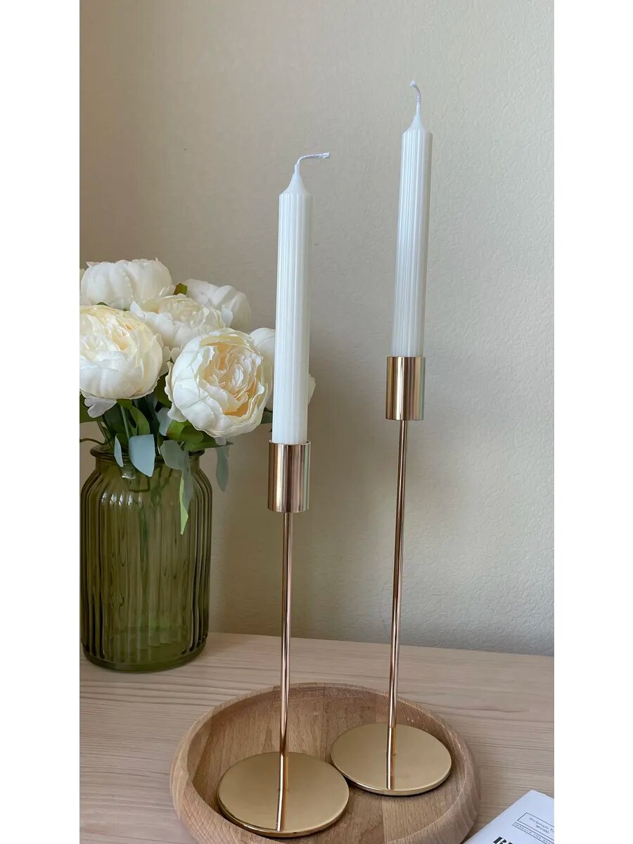 Набор свечей HOME DECO, античные, столовые, без запаха, экологичный воск, ручная работа, белые