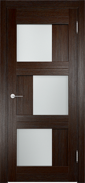 Межкомнатная Дверь Verda Баден 10 до Дуб Темный со Стеклом Сатинато 1900х550мм (Полотно+Коробка+5 Наличников) / Верда.