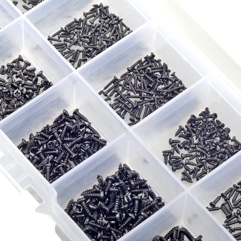 Комплект крепежных винтов Phillips M1 M1.2 M1.4 M1.7 черных