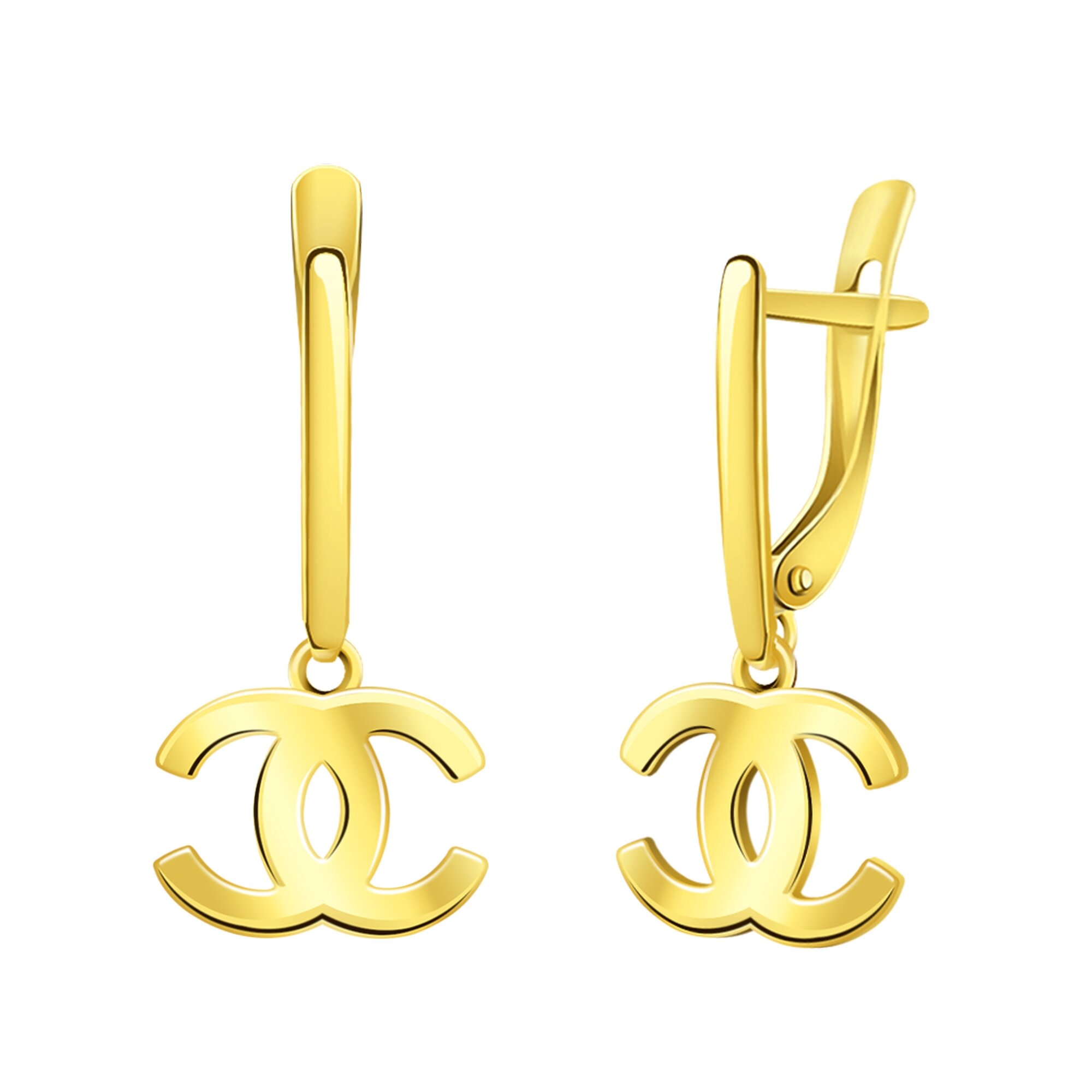 Серьги, желтое золото, 585 проба