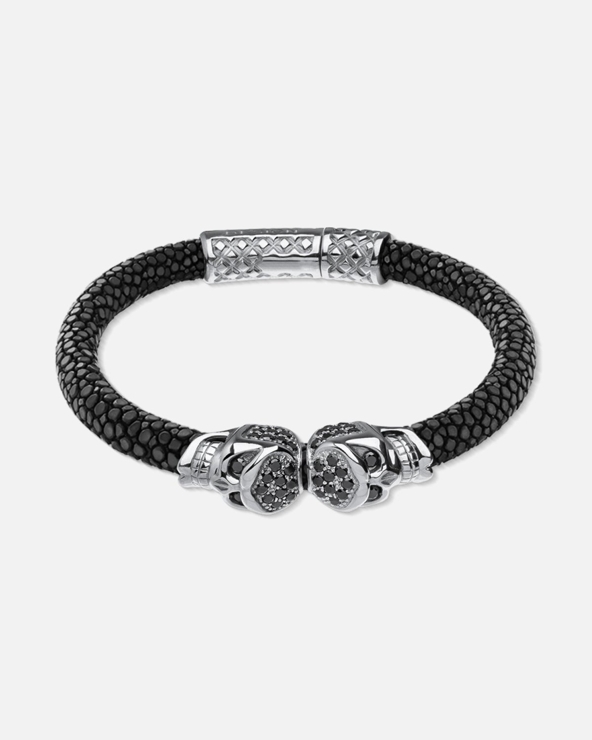 Браслет, серебро, 925 проба, родирование, кожа