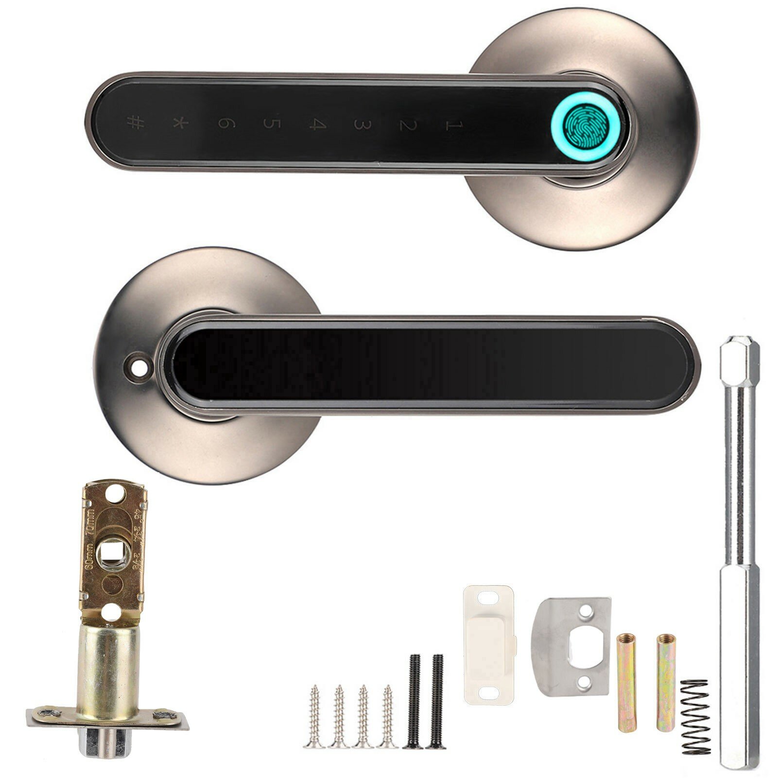 Smart Bluetooth -дверная ручка блокировки биометрический отпечаток пальцев, пароль, приложение без ключа Leverblack