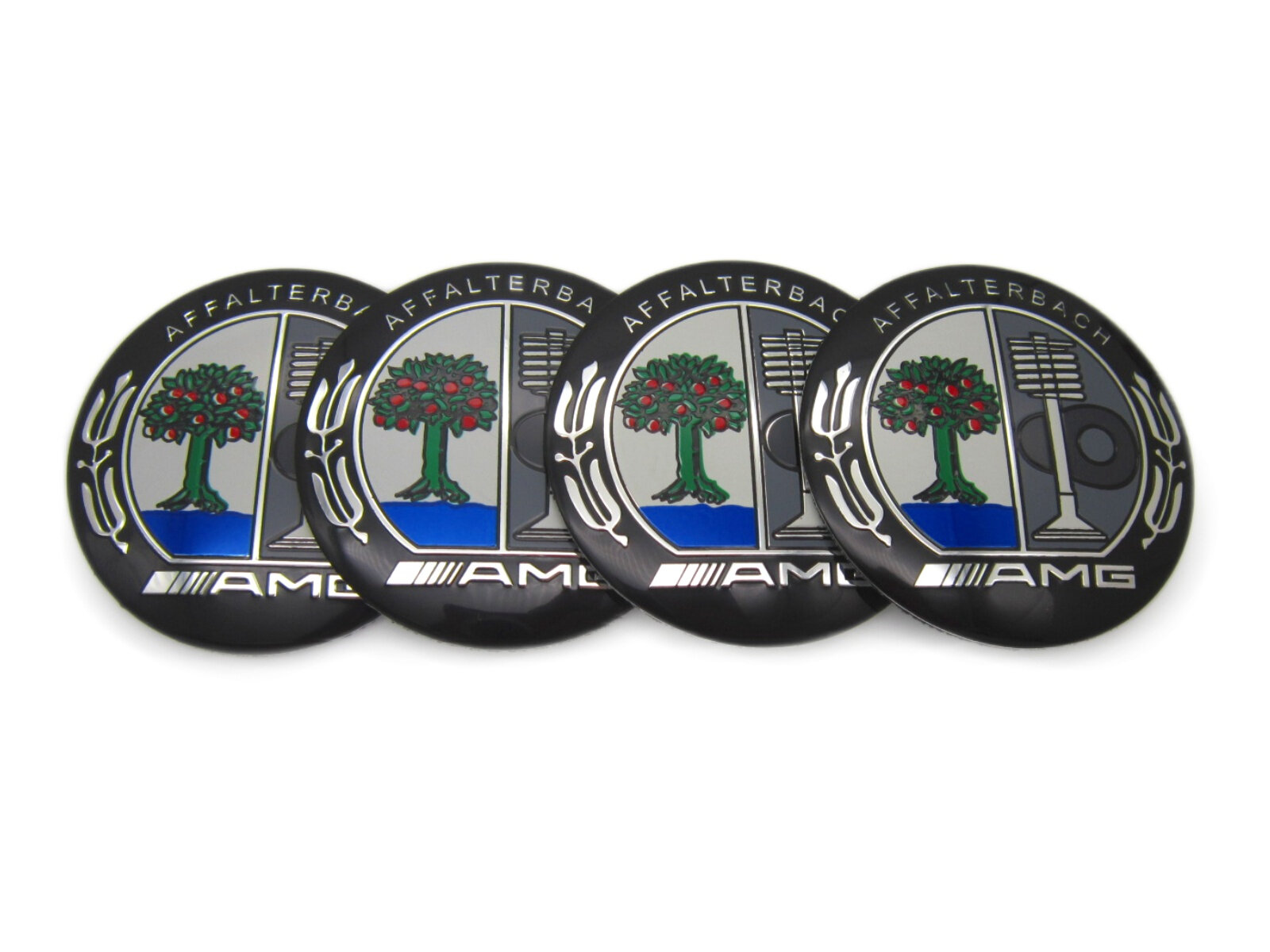 Наклейки на диски Мерседес АМГ Аффальтербах цветной 56 мм