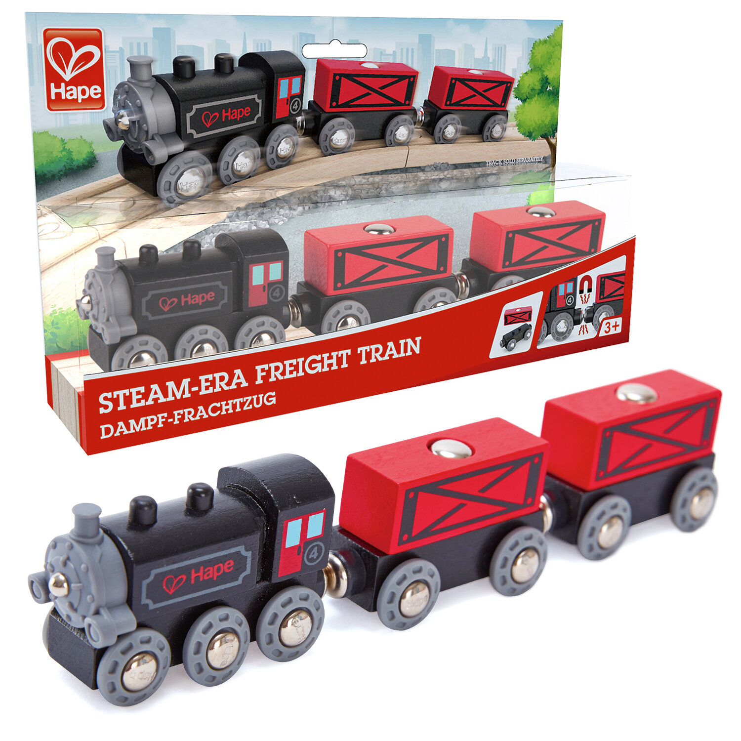 Игрушечный детский товарный поезд Hape для железной дороги E3717_HP