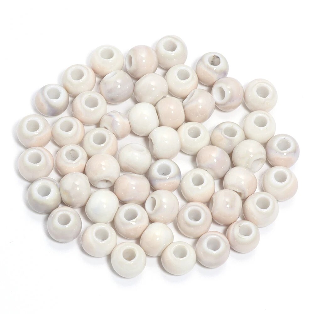 Керамические бусины 6 мм 30 шт. Бежевый, WYB