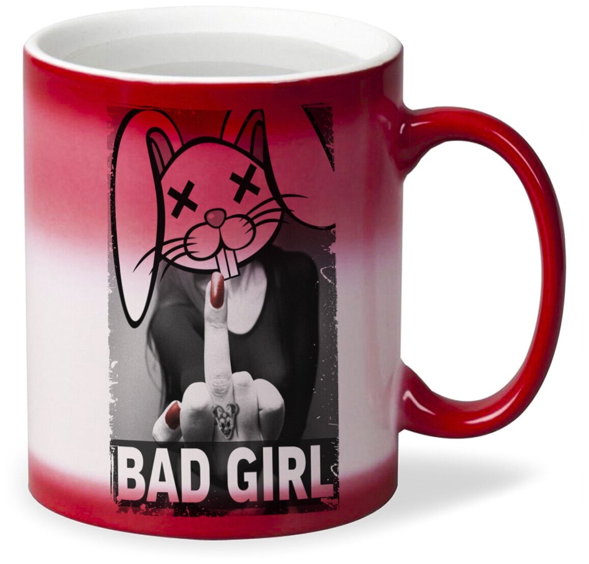 Кружка хамелеон красный CoolPodarok Bad girl.
