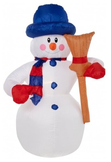 Надувная фигура Neon-night "Снеговик с метлой" 180см, внутренняя подсветка 4 LED