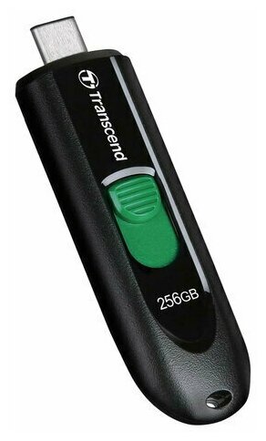 Флеш-диск 256GB TRANSCEND JetFlash 790C, разъем USB Type-С, черный/зеленый, TS256GJF790C