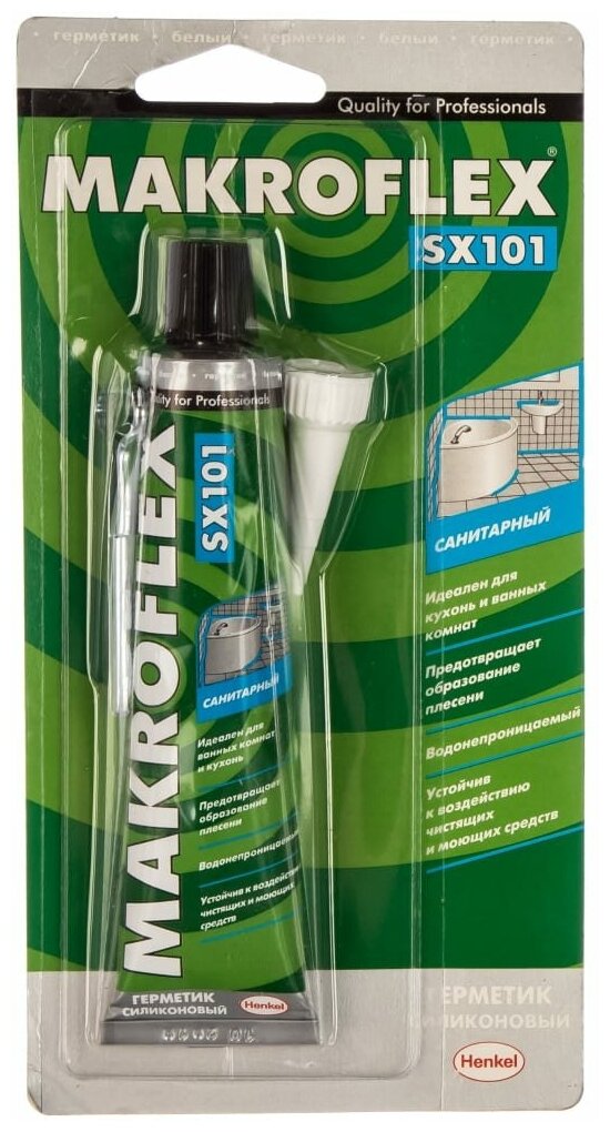 Силиконовый санитарный герметик Makroflex SX101 белый 70 мл 3002437