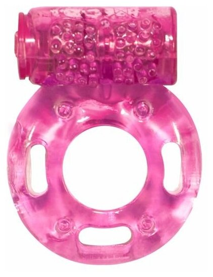 Розовое эрекционное кольцо с вибрацией Rings Axle-pin. Производитель - Lola Games.
