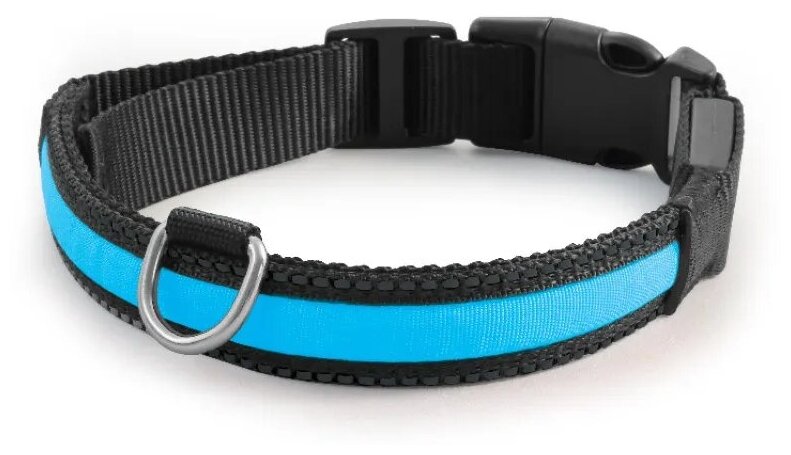 Ошейник светодиодный NIGHT CITY синий L, 25*410-510мм