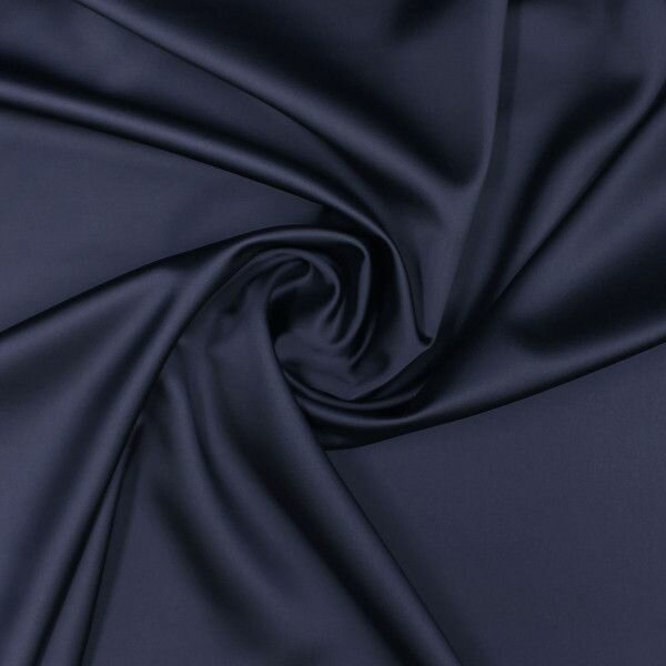 Атлас Ткани-100, темно-синий, плательный, полиэстер, 1.4x2 м