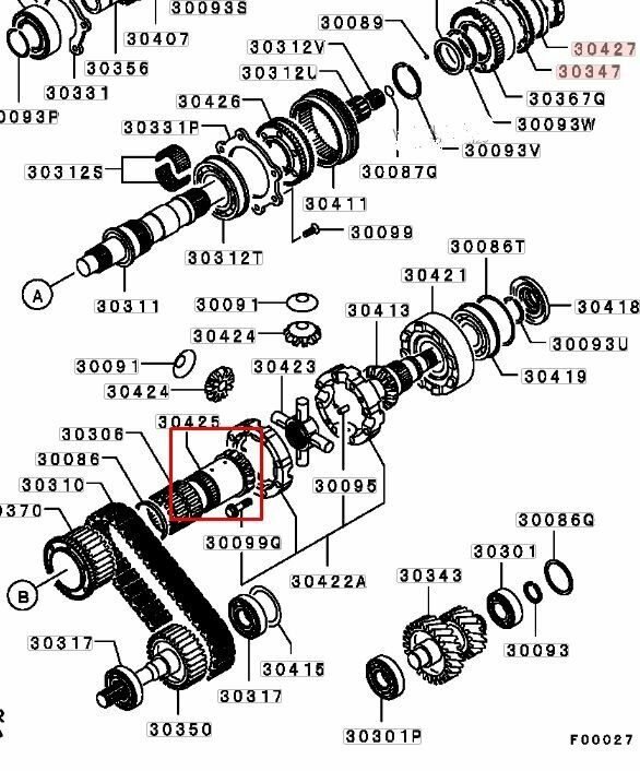 Шестерня раздаточной коробки Mitsubishi L200 / Pajero Sport 2 2.5 4D56 2012 г. в.