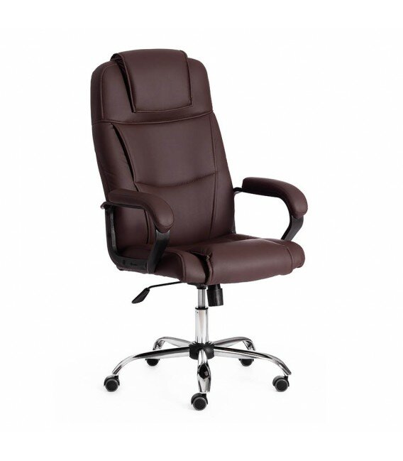 TetChair Кресло BERGAMO 22 (хром) кожзам, коричневый
