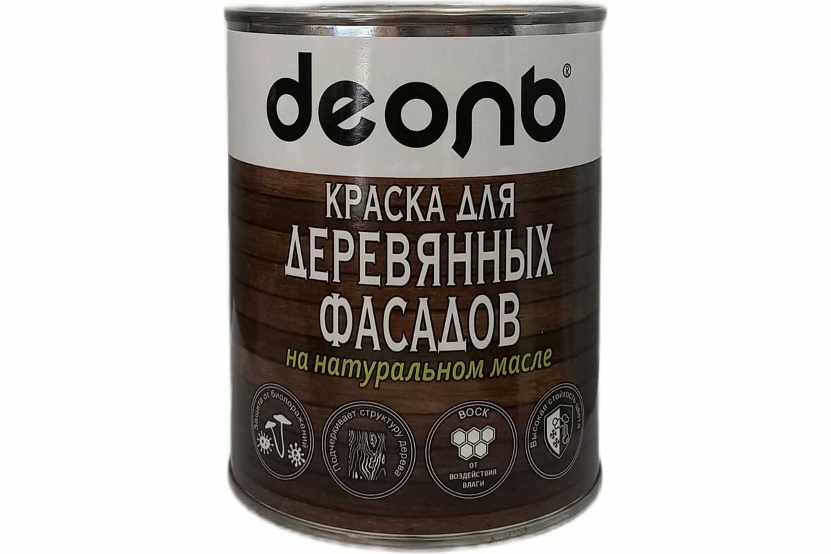 Деоль Краска для деревянных фасадов на натуральном масле Базальт 0,75л полуматовая 00032688
