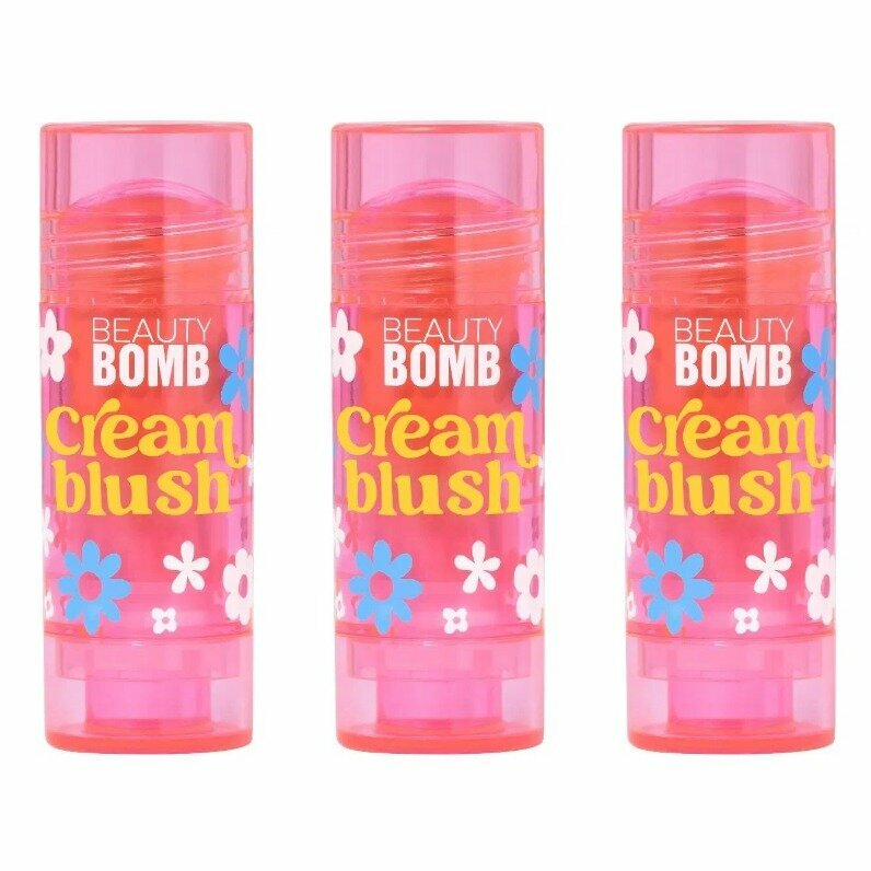 Кремовые румяна в стике Beauty Bomb Cream blush тон 01 Charming Smile персиково-оранжевый, 8г, 3 шт
