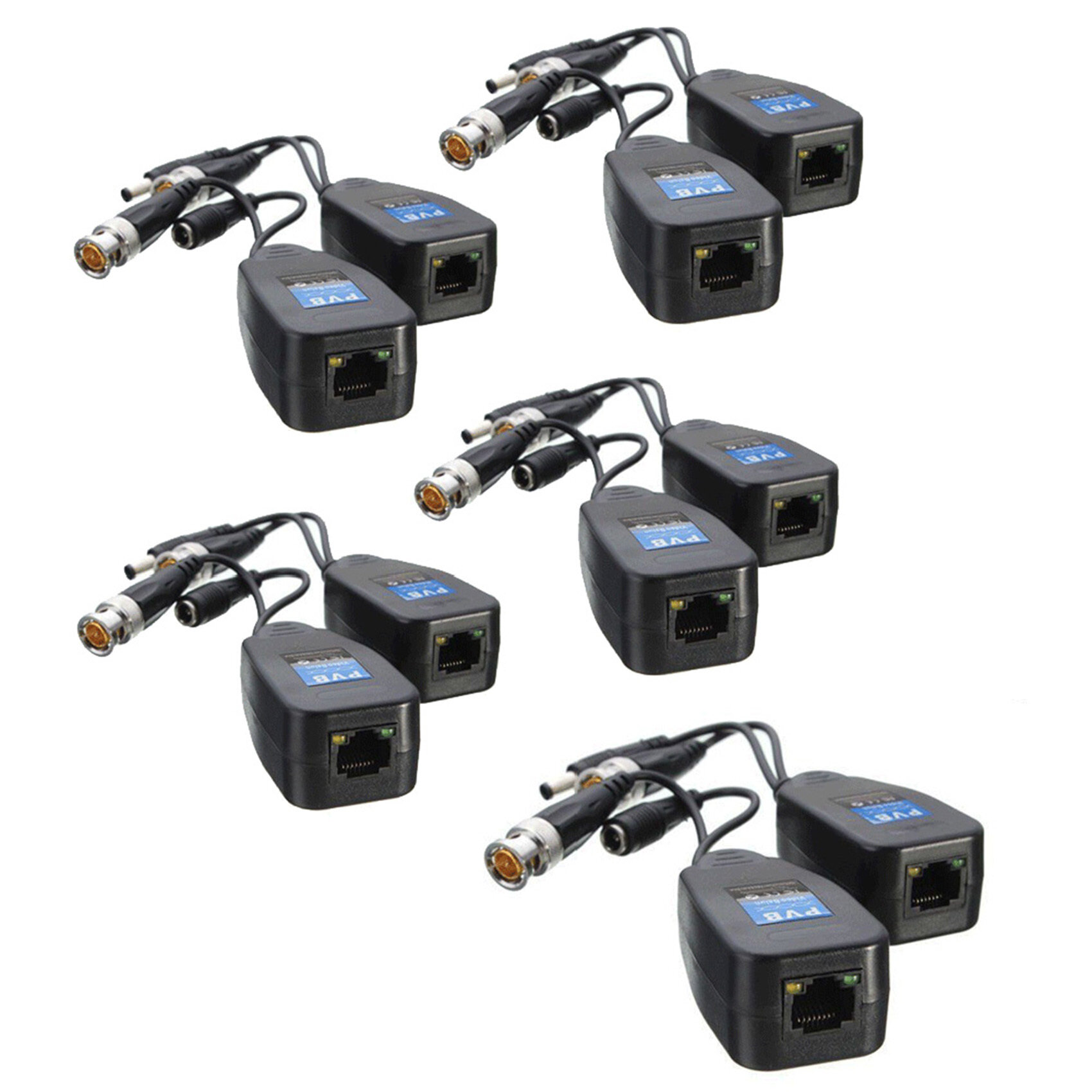 5 пар CCTV коаксиальных BNC Video Power Balun Transceiver MyPads