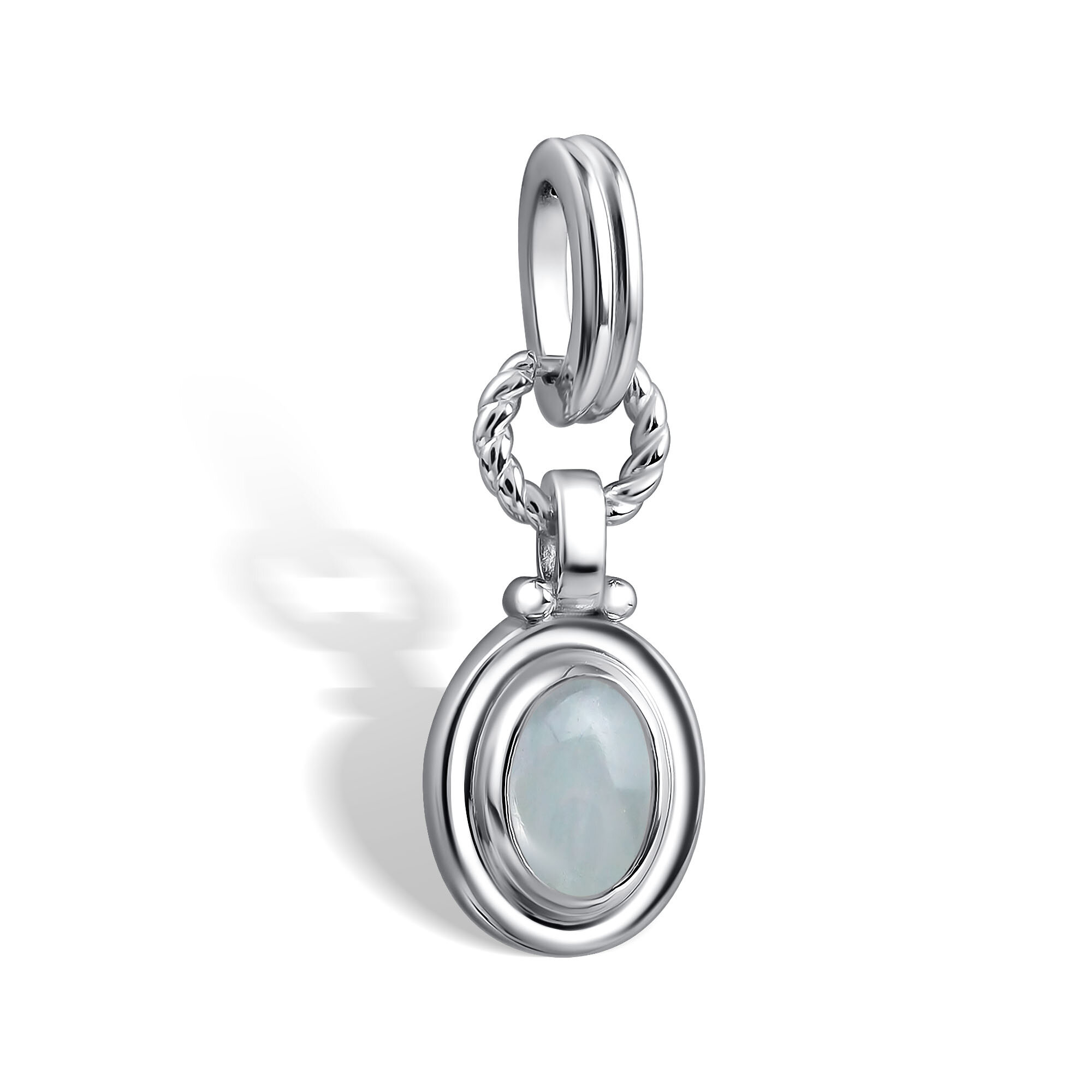Подвеска, серебро, 925 проба, родирование, аквамарин