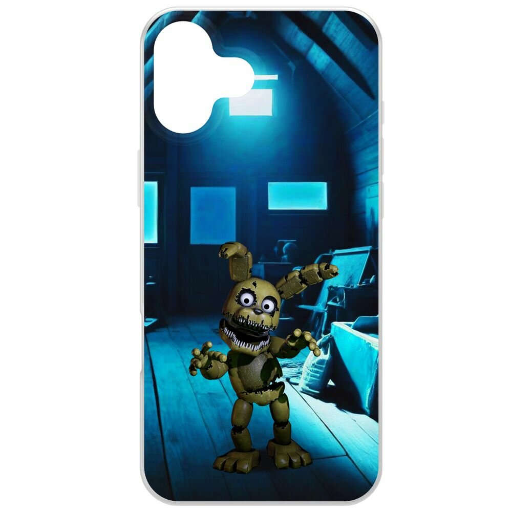 Чехол-накладка Krutoff Clear Case фнаф - Плюштрап для iPhone 16 Plus