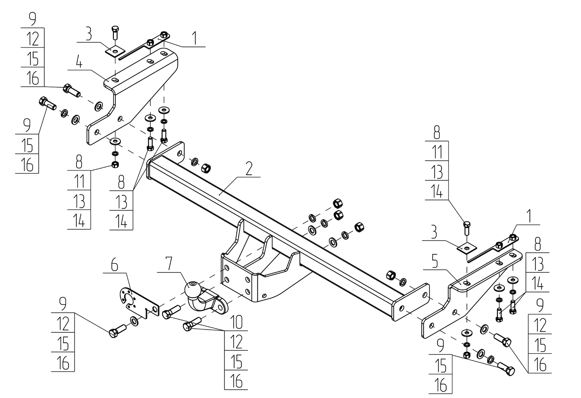 Фаркоп Avtos на JAC T9 2024- (паспорт и сертификат в комплекте)(без электрики)JC 04