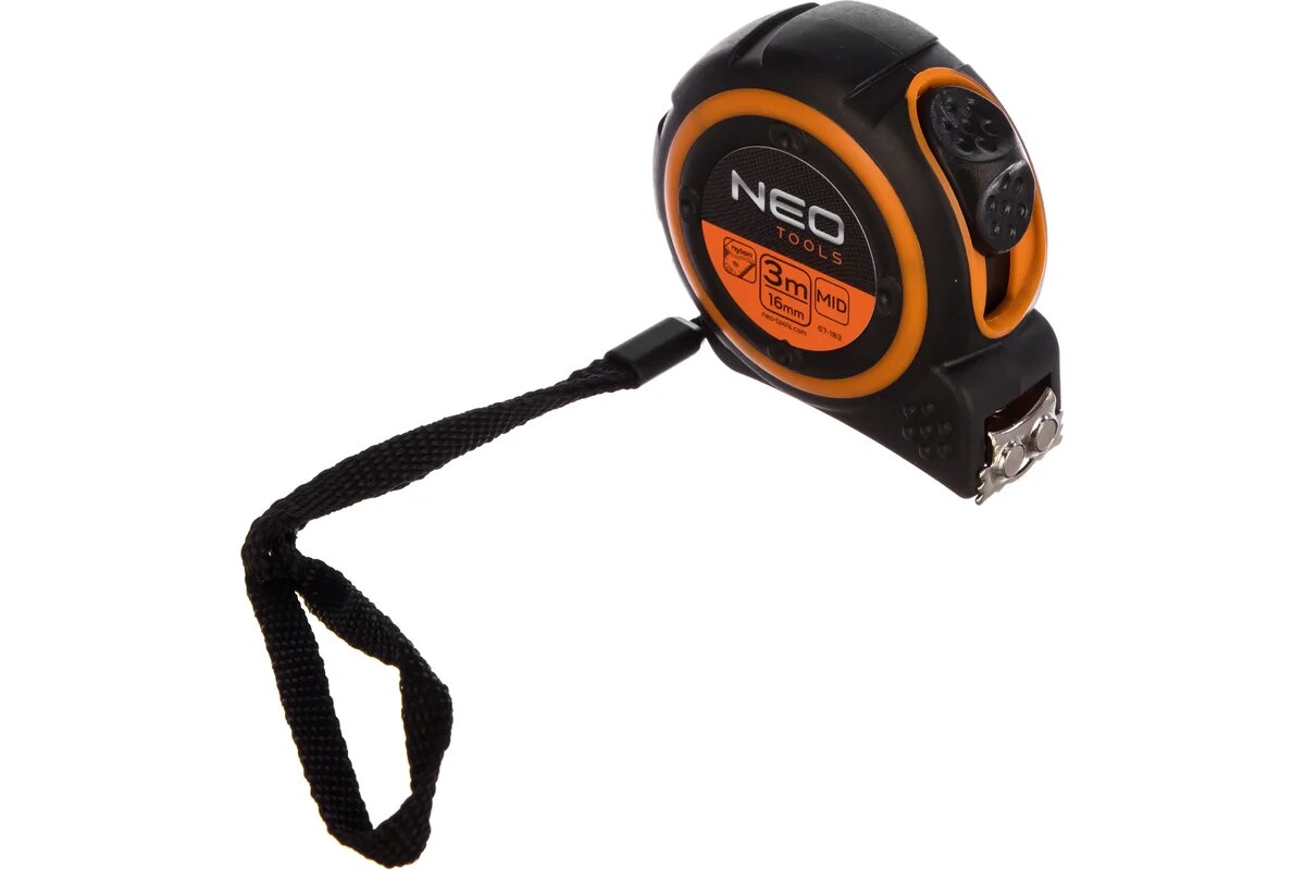 NEO Tools рулетка двухкомпонентный корпус стальная лента 3 м x 19 мм магнит 67-183