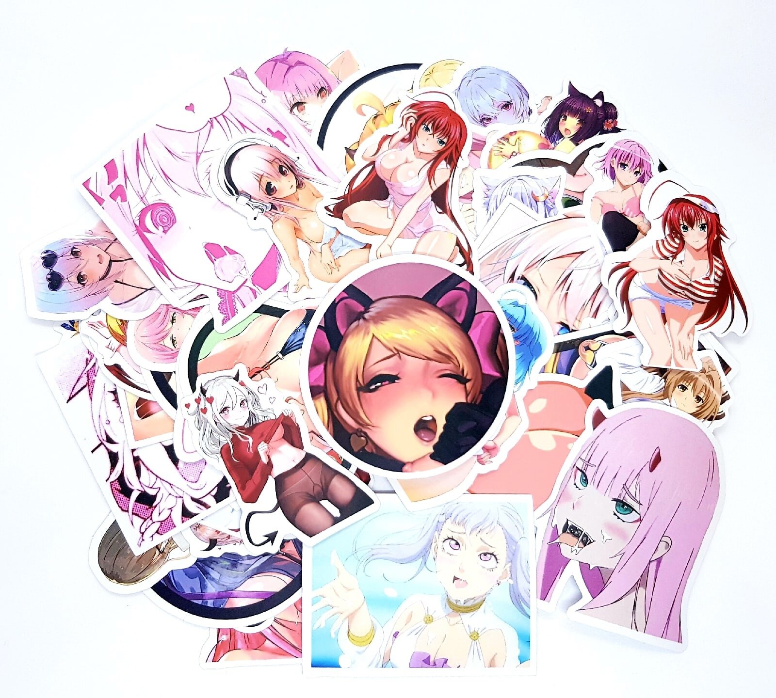 Виниловые наклейки Аниме Ахегао 50 шт. / Стикеры самоклеящиеся / Хентай