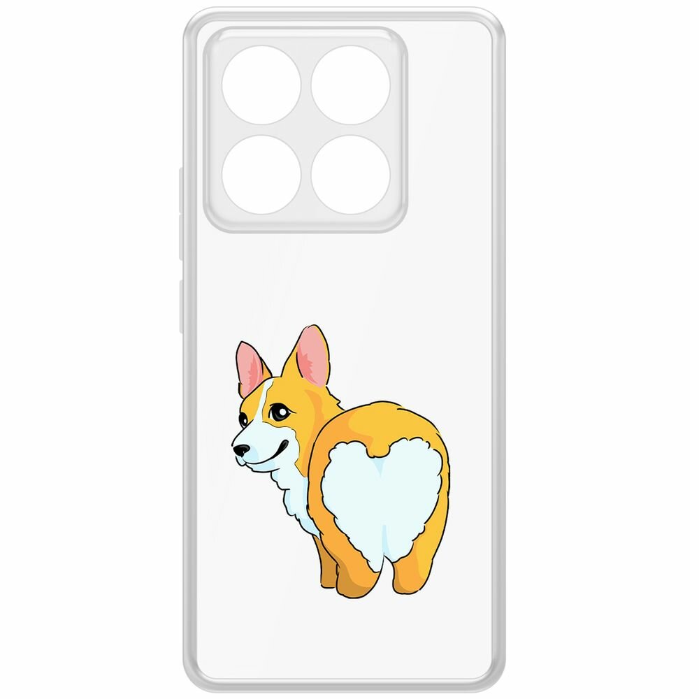 Чехол-накладка Krutoff Clear Case Рисованный корги вид 2 для Xiaomi 14T Pro