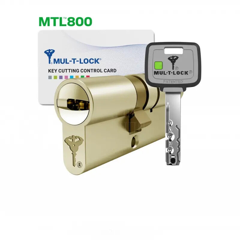 Цилиндровый механизм (личинка для корпусов замков, входных и межкомнатных) Mul-T-Lock (Израиль) ключ-ключ серии MTL800 латунь + флажок 40/50