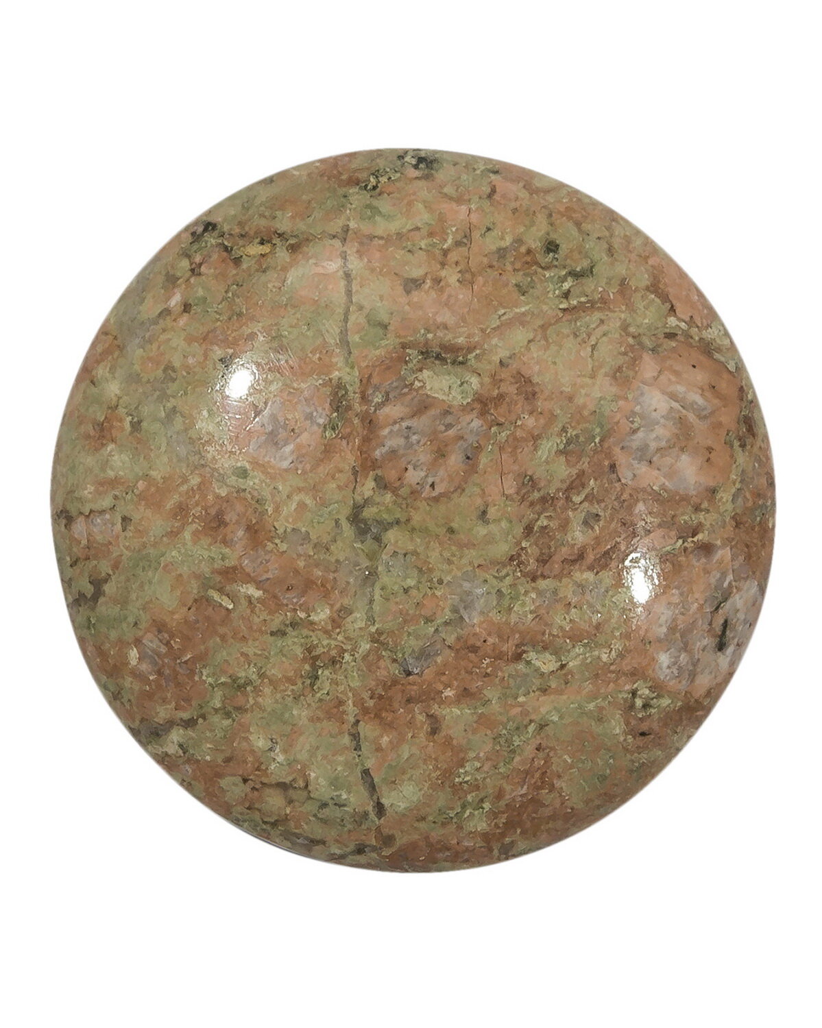 Кабошон Унакит, размер: 35х35х6 мм, натуральный минерал.