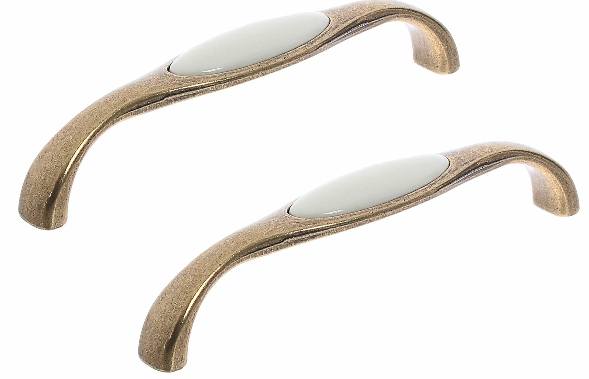 Ручка-скоба с фарфором 128 мм, 2 шт, цвет бронза - позволяет поддержать интерьерный стиль, добавить торжественность и уникальность дизайну помещения.