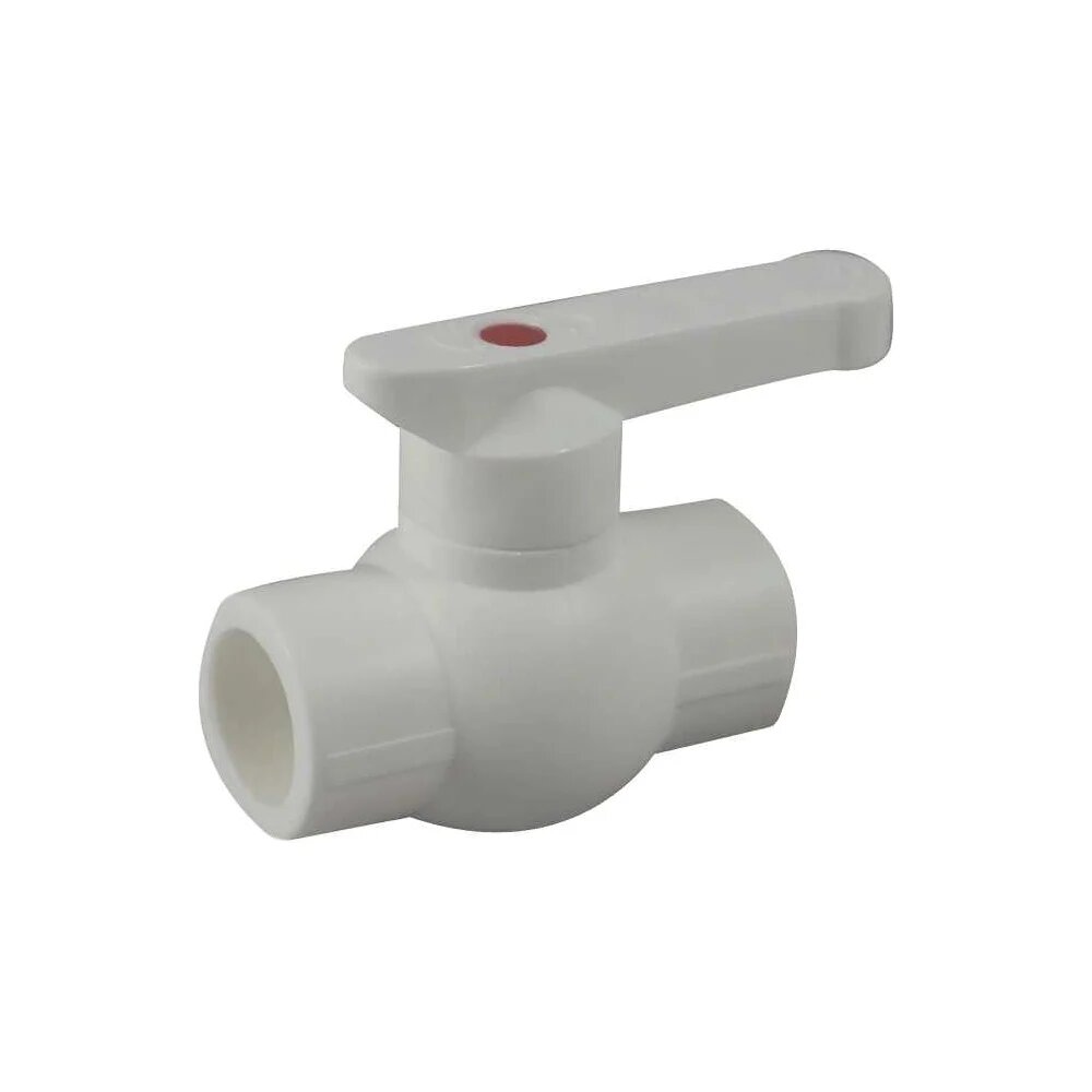 Millennium Кран шаровый 25 мм полипропилен, латунный шар, под приварку, белый — PN20 3M42-vlc-250003