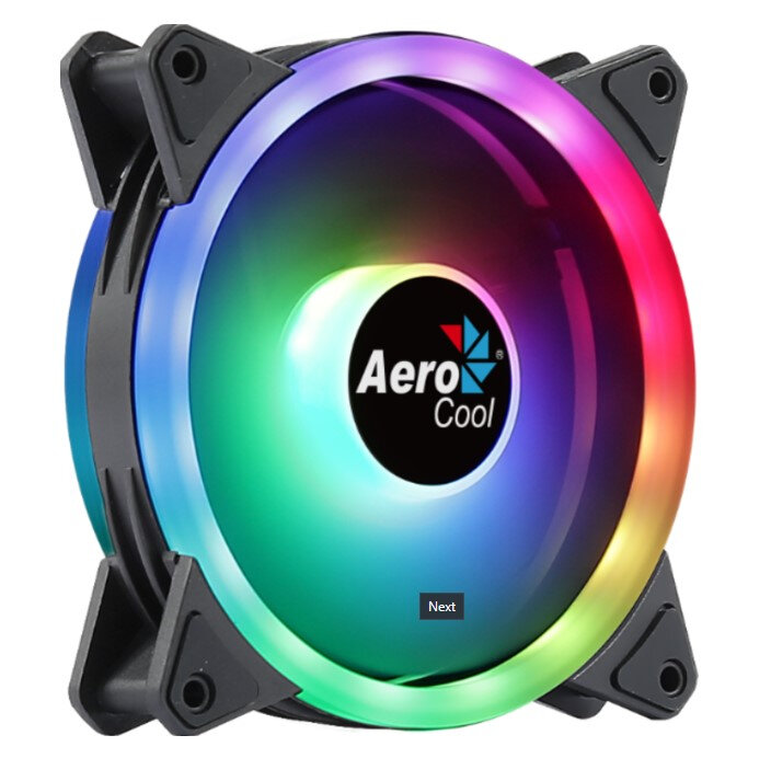 Вентилятор Aerocool Duo 12 ARGB (120мм, 19.7dB, 1000rpm, 6-pin, подсветка) RTL (4710562752571)