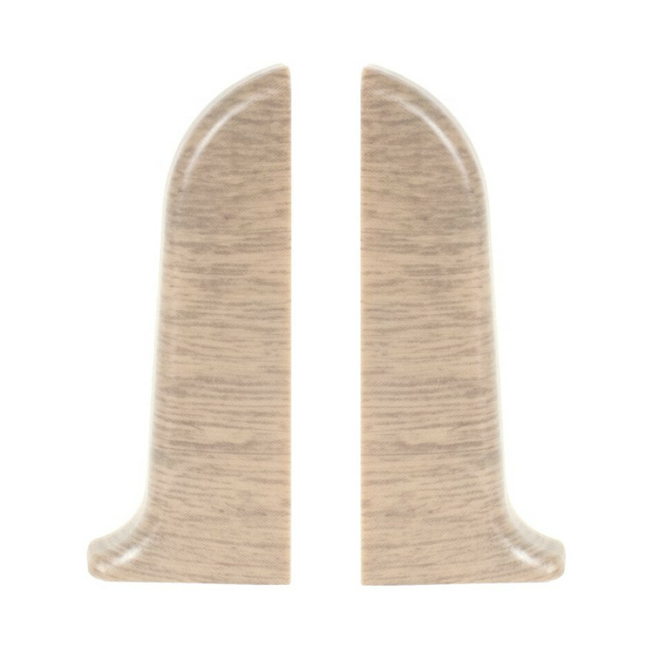 Торцевые заглушки для плинтуса Панельпласт, цвет дуб вертиго, 60 мм