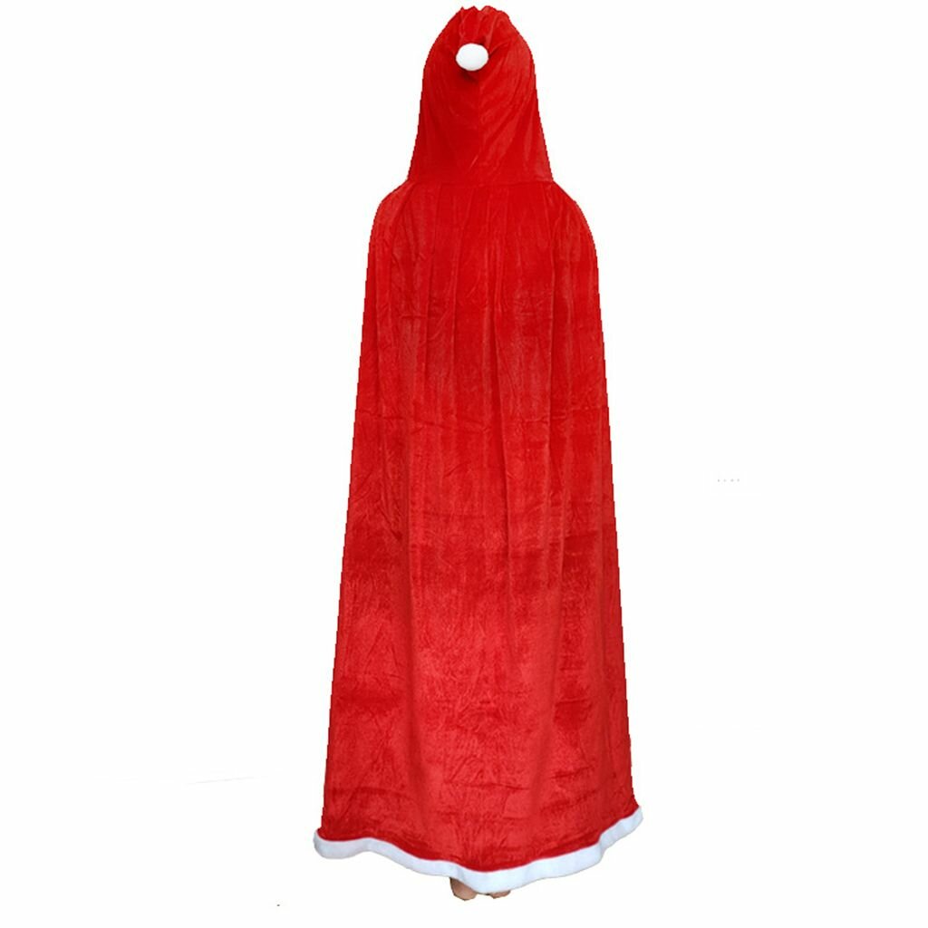 Рождественский взрослый женский плащ-накидка с капюшоном из золотистого бархата-120 см (без высоты шапки)