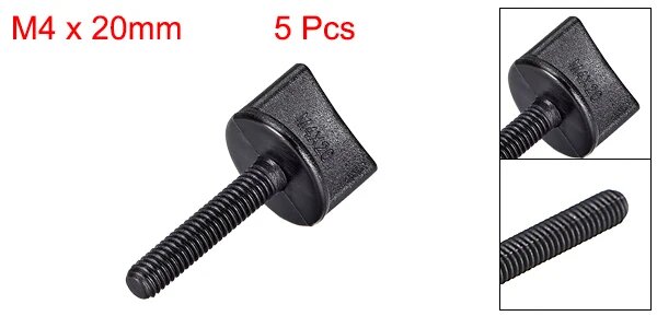 Uxcell 5/10 шт. болт с накатанной головкой M4x12/20/30/35/45 мм, нейлоновые пластиковые винты с ручным приводом, метрическая резьба для радиоуправляемой модели самолета