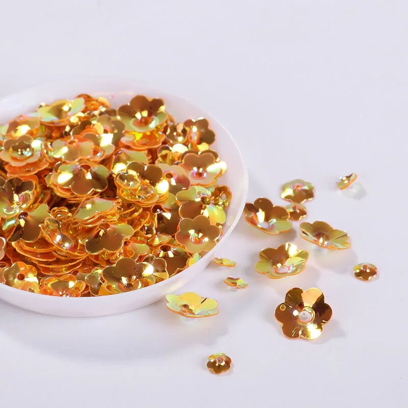 ПВХ блестки 3D цветок сливы 10 г isequins JG Orange