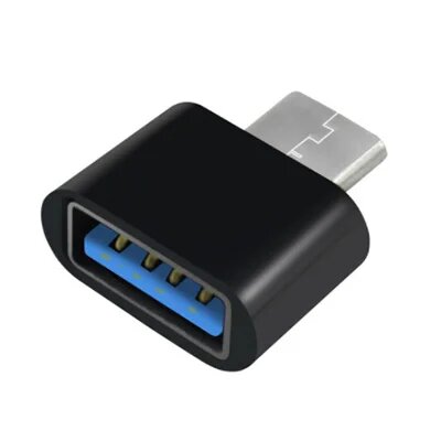 Адаптер Type-C на USB 2.0 черный, 1 шт