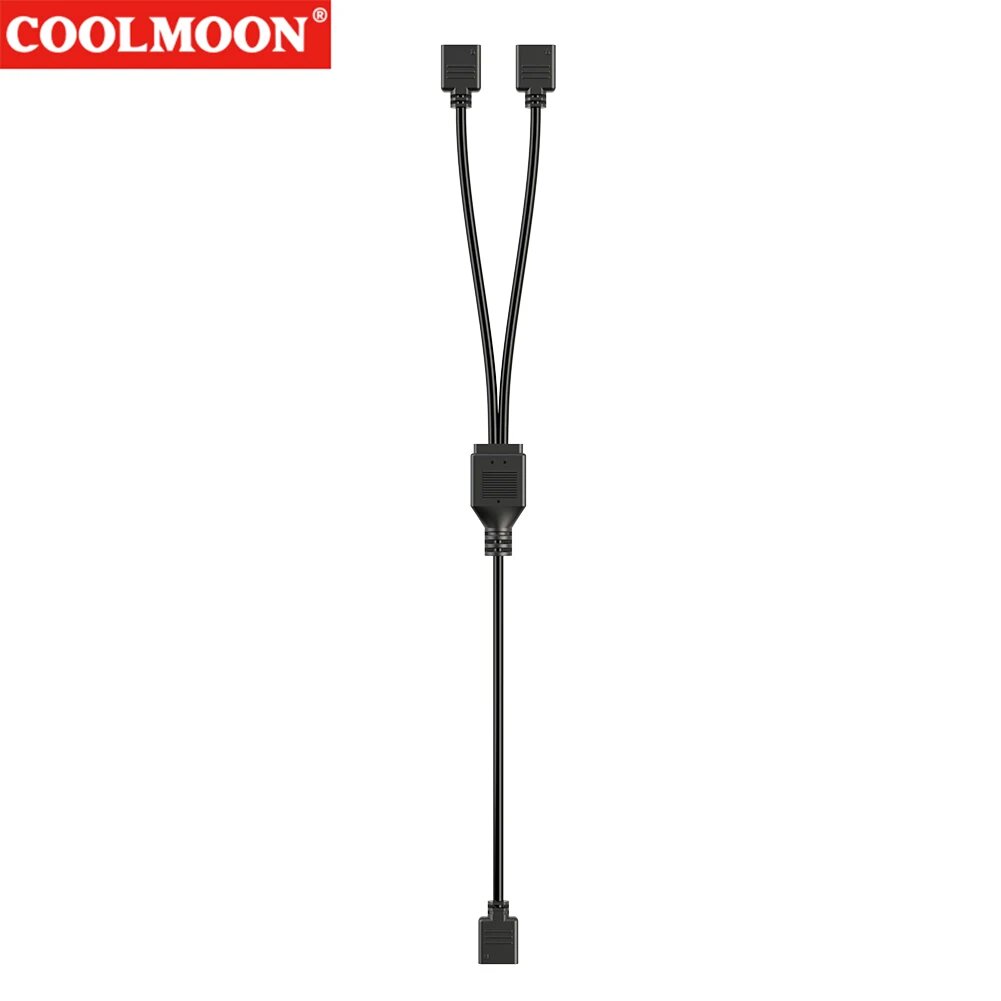 COOLMOON Разветвитель вентилятора 5В 3-контактный, черный, 1 to 2