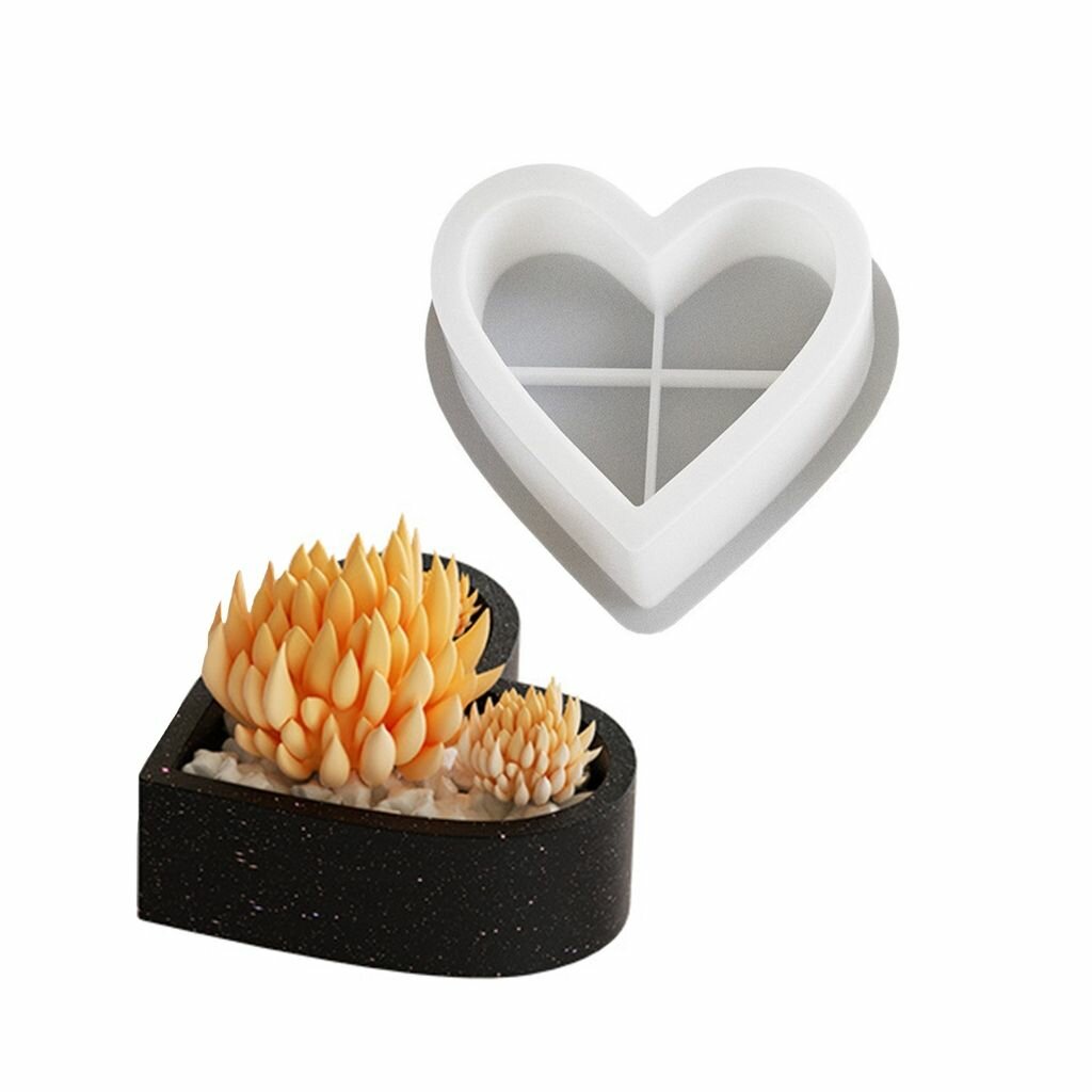 Форма для свечи "Сердце" из силикона