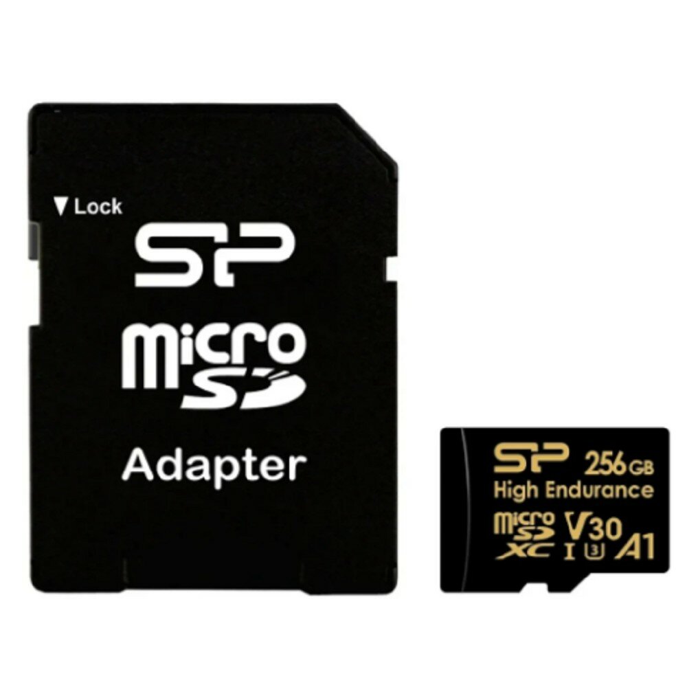 Silicon Power Флеш карта microSDXC 256GB SP256GBSTXDV3V1HSP High Endurance V30 A1 + adapter