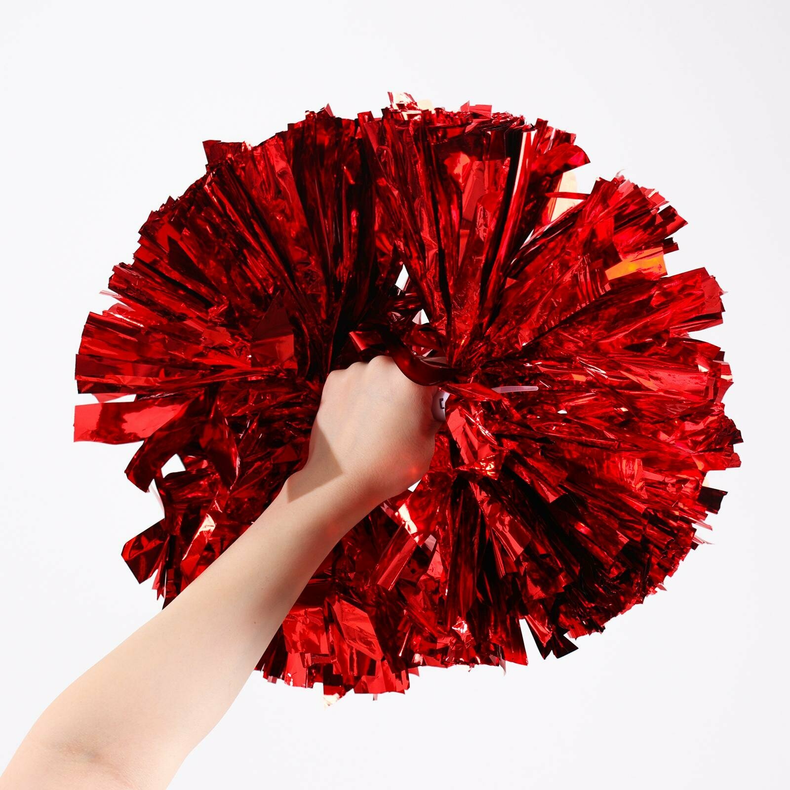 Помпон ЛАС играс, размер 40 х 40 см, длина ручки 10 см, цвет красный