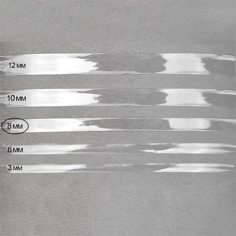 Лента эластичная TBY силиконовая, блестящая, B 8 мм, S 0,3 мм, 1 кг (TBY.38006)