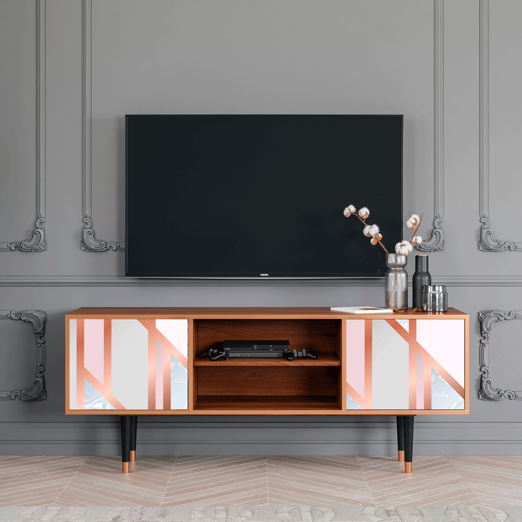 ТВ-Тумба - STORYZ - T2 Champagne Story, Размер - 170 x 69 x 48 см, Цвет корпуса - , Орех