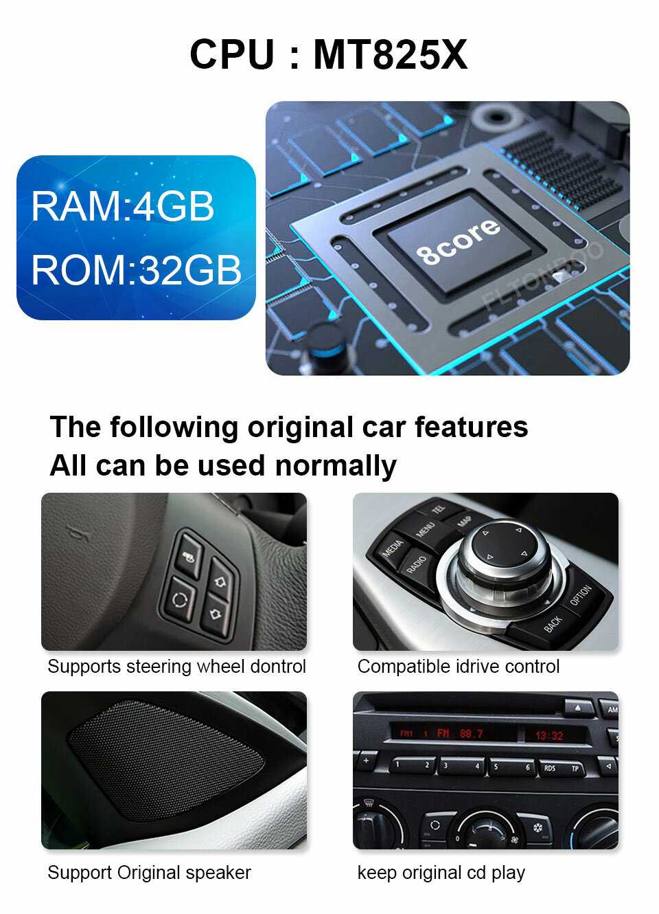 8 ядерный DSP IPS Android Автомобильный GPS навигатор радио Мультимедийный плеер для BMW 5Series E60 E61 E63 E64 E90 E91 E92 E93 — фото 1